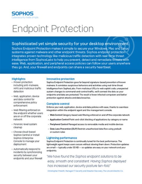 Sophos Enpoint Protection Features, Pricing and Specifications